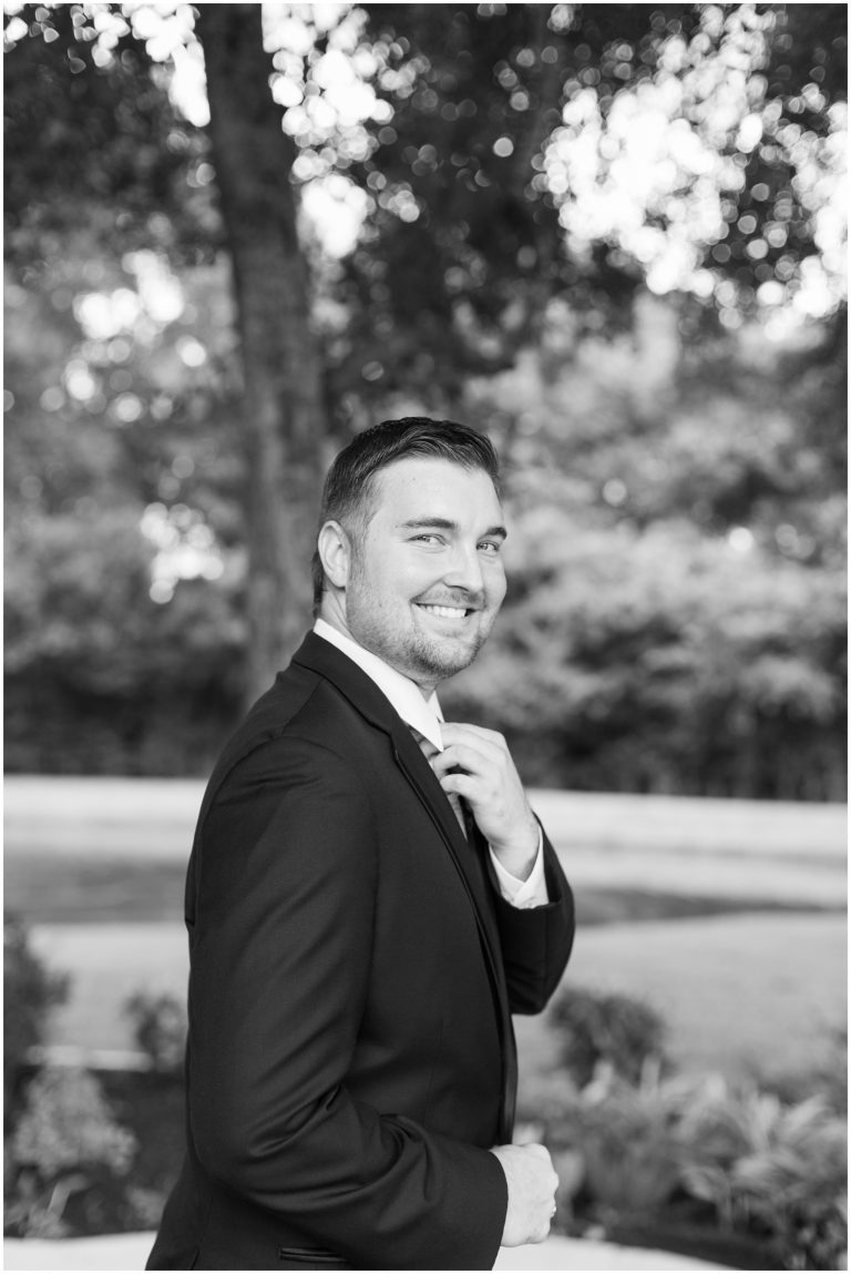 Bridal portraits at Cy-Hope, Catholic ceremony with dusty blue details ...