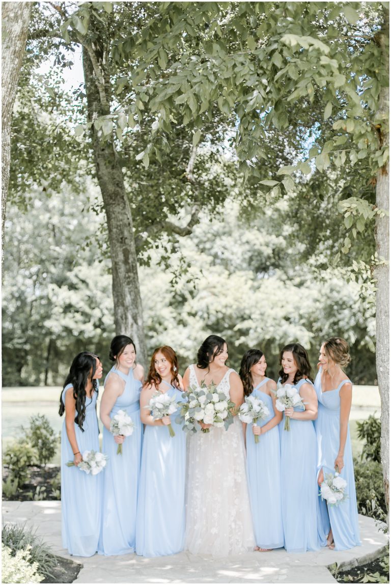 Bridal portraits at Cy-Hope, Catholic ceremony with dusty blue details ...