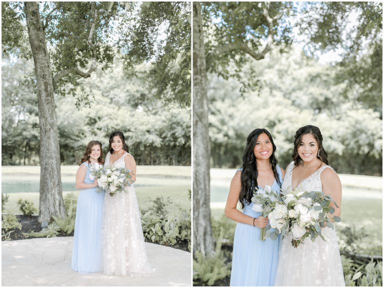 Bridal portraits at Cy-Hope, Catholic ceremony with dusty blue details ...