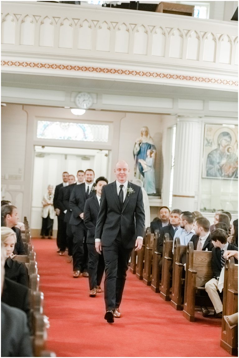 Bridal portraits at Cy-Hope, Catholic ceremony with dusty blue details ...