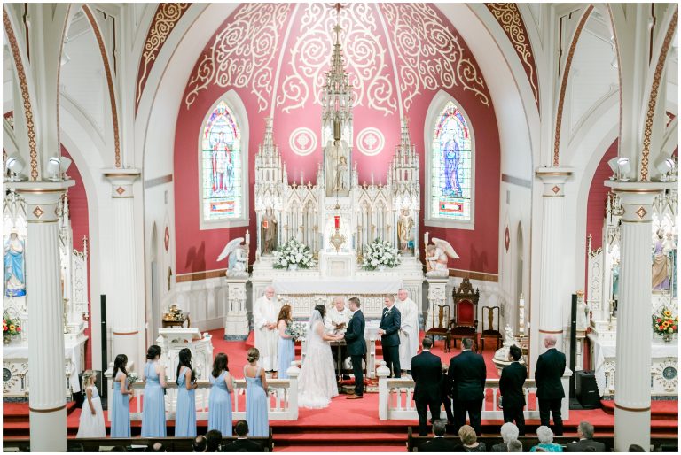 Bridal portraits at Cy-Hope, Catholic ceremony with dusty blue details ...