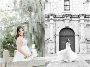 Bridal portraits at Cy-Hope, Catholic ceremony with dusty blue details ...